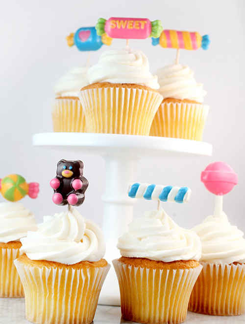 Sweet Shapes Candy Cupcake Toppers - Bakerella