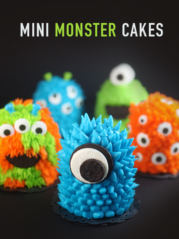 Mini Monster Cakes - Bakerella