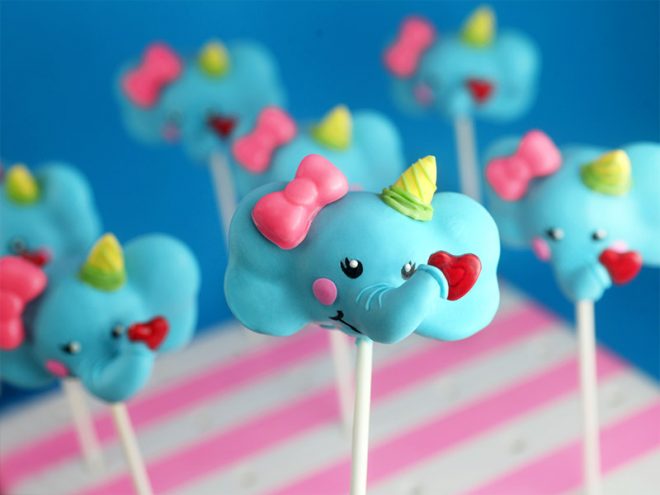 Elephant Cake Pop Valentines - Bakerella