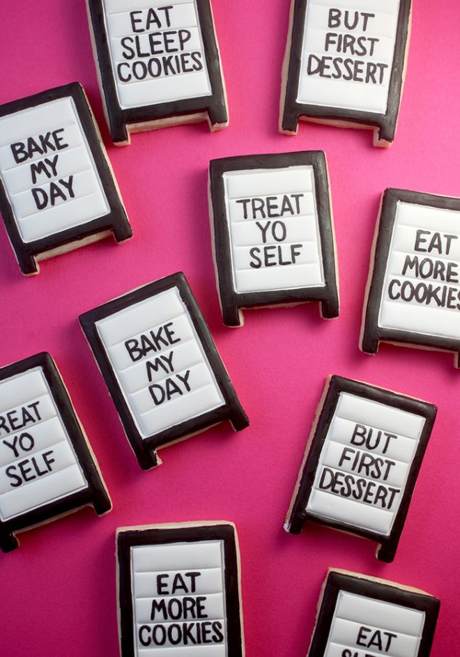 Sweet Talk Cookie Signs - Bakerella